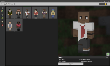 Left 4 Dead Skin Pack(8 skins) - Mods for Minecraft