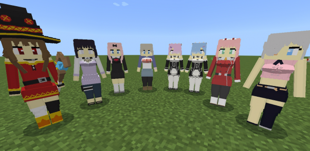Anime Waifus Mod[8 Waifus] - Mods for Minecraft