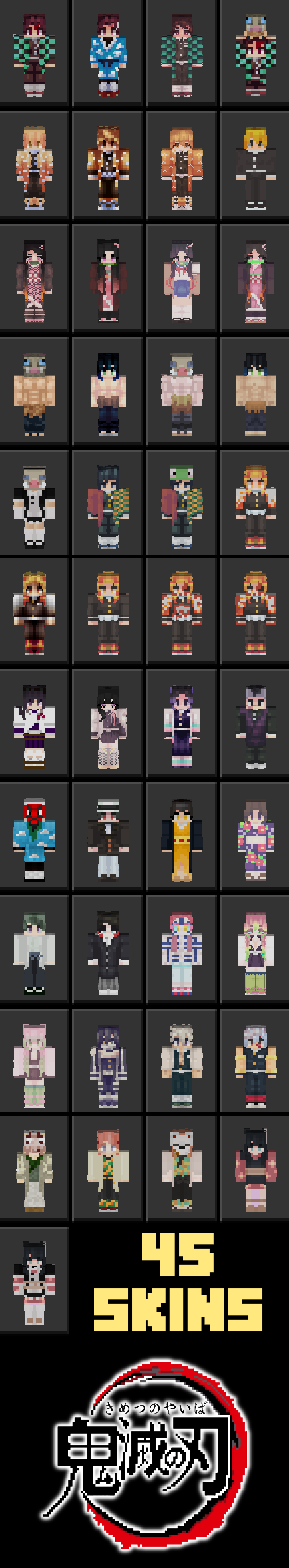 Demon Slayer Skin Pack - Mods for Minecraft