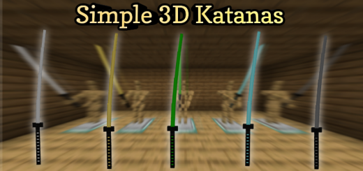 Simple 3D Katanas[7 katanas] - Mods for Minecraft