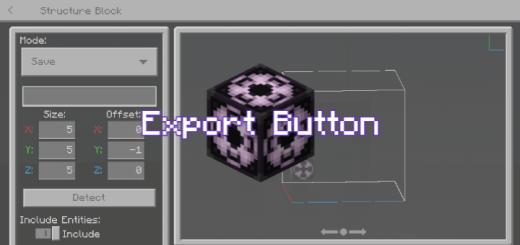 Structure Block | Export Button for MCPE Addon - Mods for Minecraft
