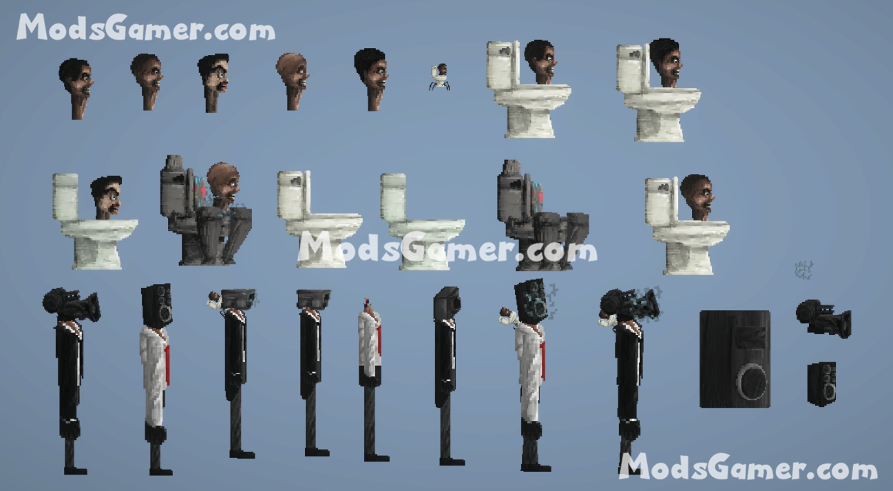 Axo‘s Skibidi Toilet Mod Pack 2(12 Characters) - Mods for Melon Playground Sandbox PG