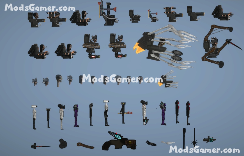 Skibidi Toilet v5 Mod Part 2[Tri Titan,Astro Toilet,etc] - Mods for Melon Playground Sandbox PG