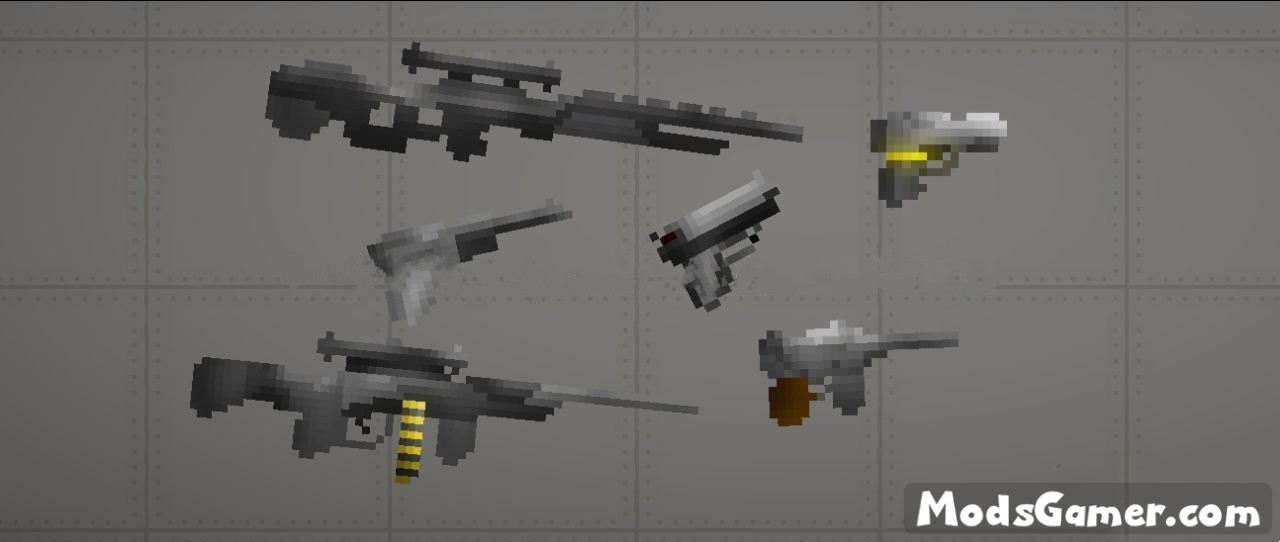 Silver Gray Firearms Mod Pack - Mods for Melon Playground Sandbox PG