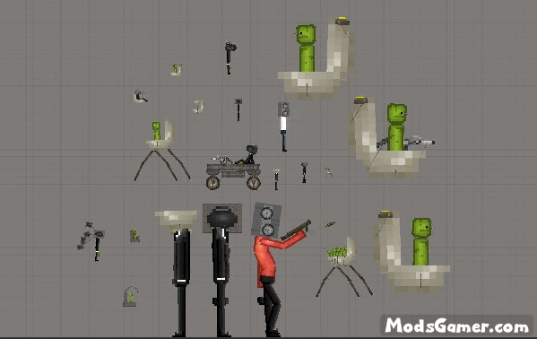 Skibidi Toilet vs. cameraman Collection (First Edition) Mod - Mods for Melon Playground Sandbox PG