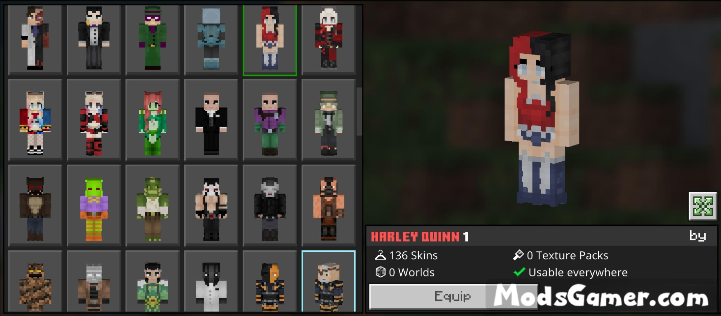 Minecraft PE Skin Pack: DC Universe | ModsGamer.com