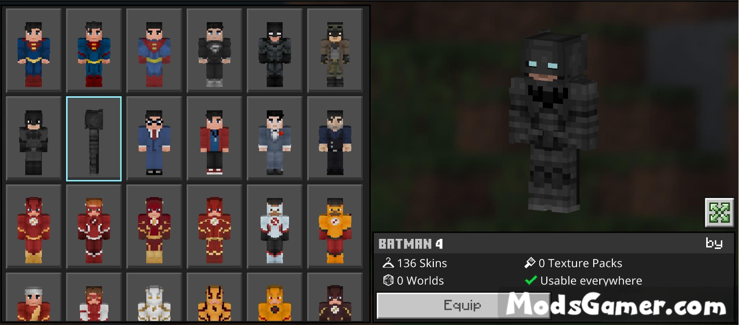Minecraft PE Skin Pack: DC Universe | ModsGamer.com