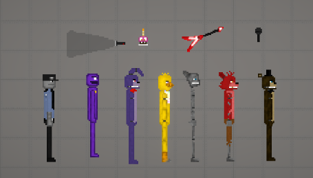 Five Nights at Freddy's Characters and Items Mod(FNAF) - Mods for Melon Playground Sandbox PG