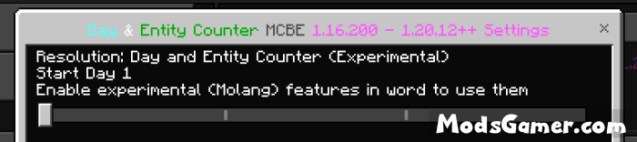 Day & Entity Counter resource pack - Mods for Minecraft