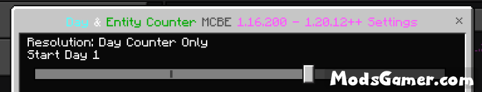 Day & Entity Counter resource pack - Mods for Minecraft