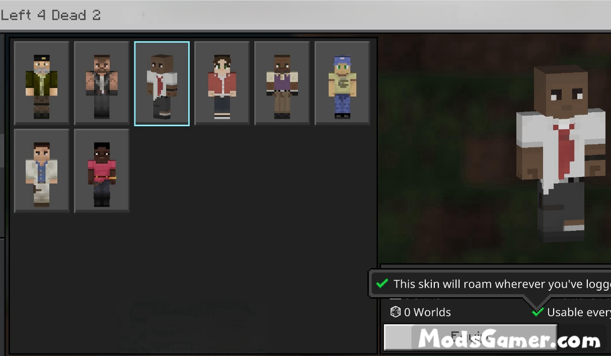 Minecraft PE Left 4 Dead 2 Skin Pack(8 skins) | ModsGamer.com