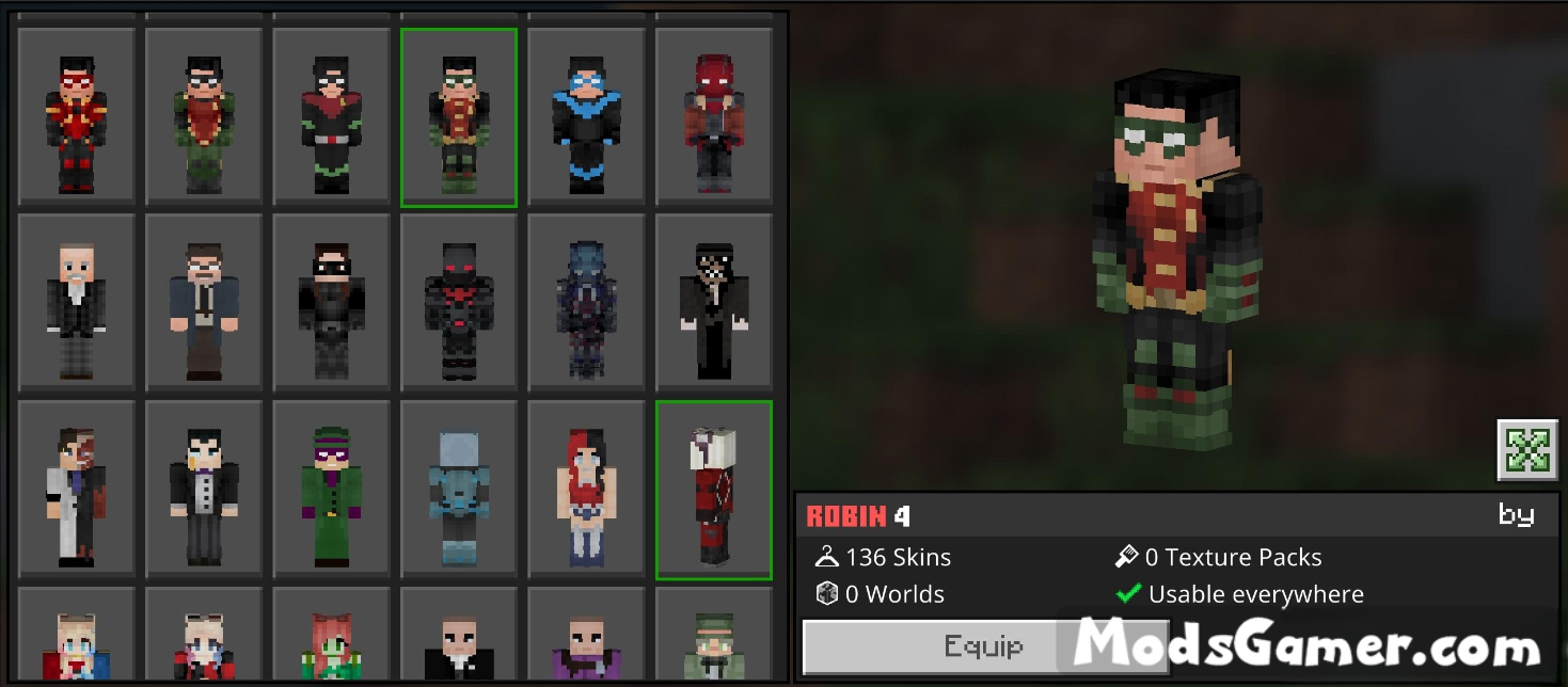 Minecraft PE Skin Pack: DC Universe | ModsGamer.com