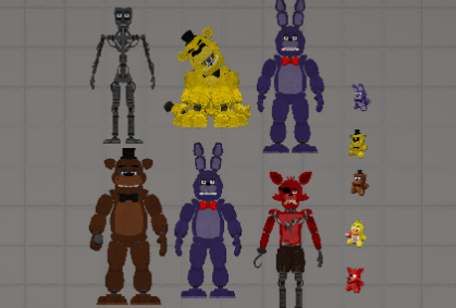 Multiple FNAF Various Characters Mod - Mods for Melon Playground Sandbox PG