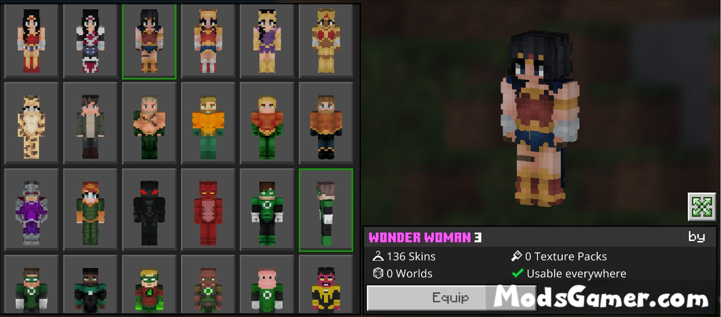 Minecraft PE Skin Pack: DC Universe | ModsGamer.com