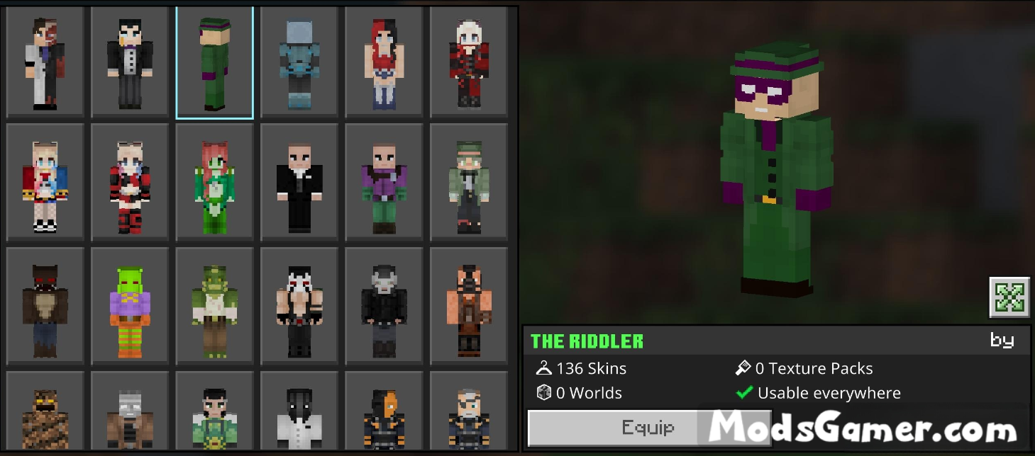 Minecraft PE Skin Pack: DC Universe | ModsGamer.com