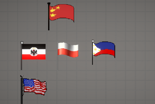 Five national flags mod - Mods for Melon Playground Sandbox PG
