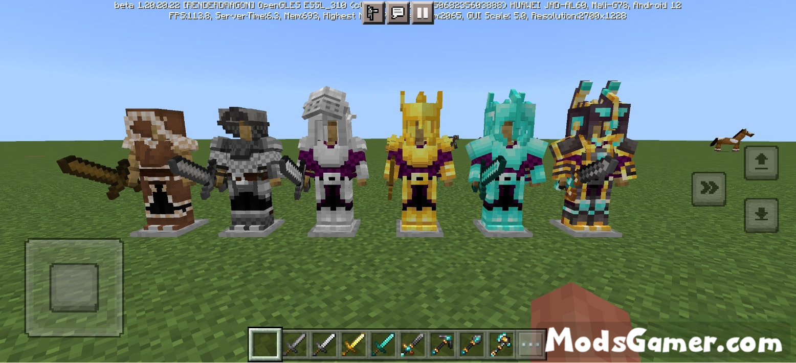 Minecraft PE Fantasy Knight 3D Armor and Helmets | ModsGamer.com