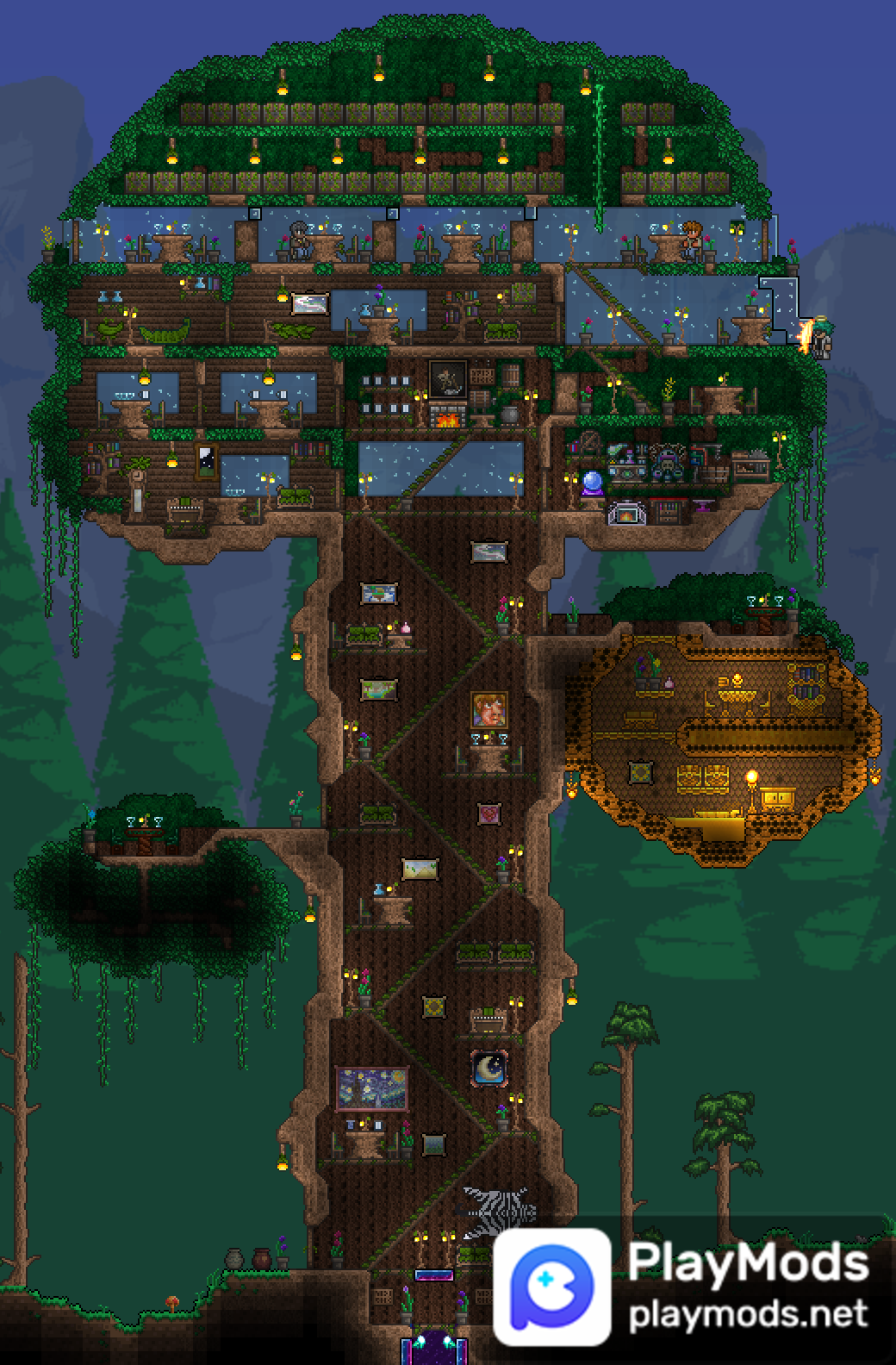 Starting Tree House (1.3+) Map - Mods for Terraria