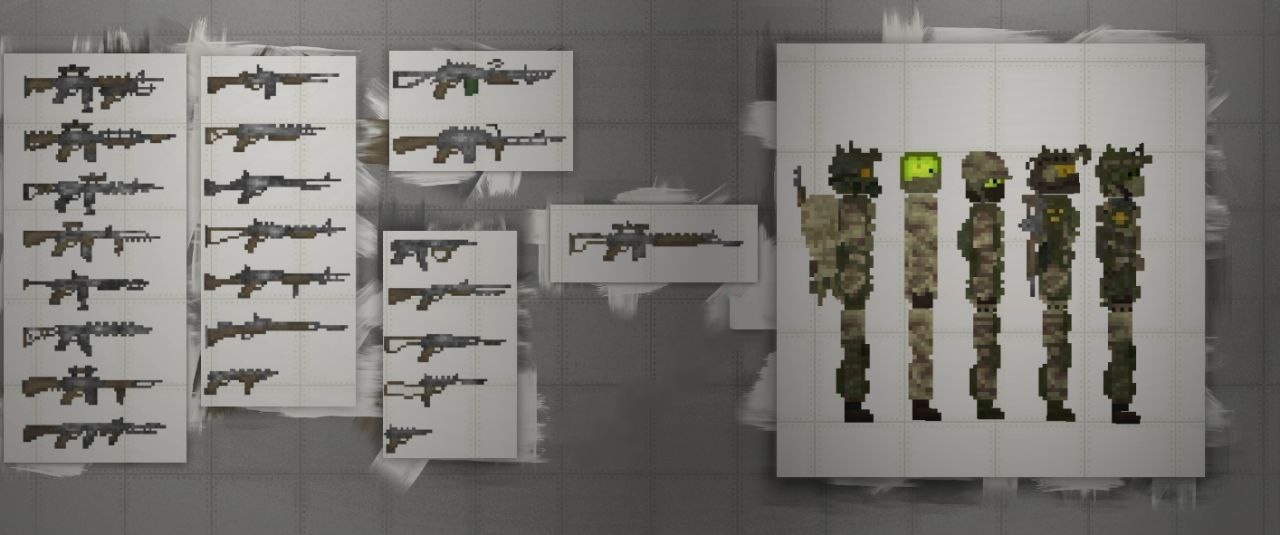 Camouflage Army and Weapon Collection Pack Mod(23 Guns&5 Soldier ...