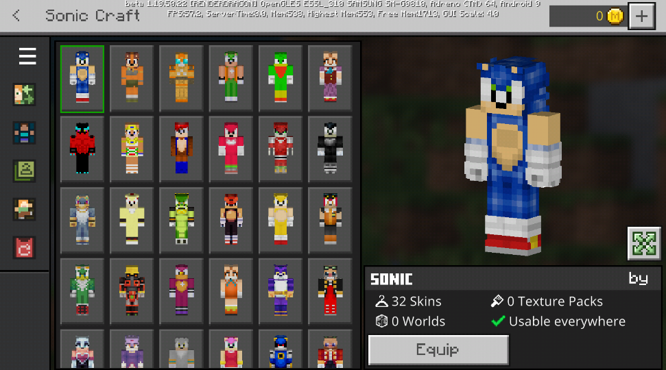 Sonic Craft skin pack - Mods for Minecraft