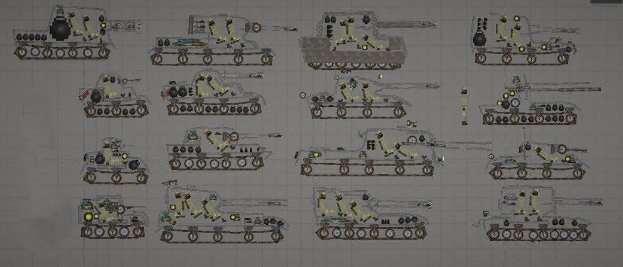 Tank Collection Pack Mod(16 Tanks) - Mods for Melon Playground Sandbox PG