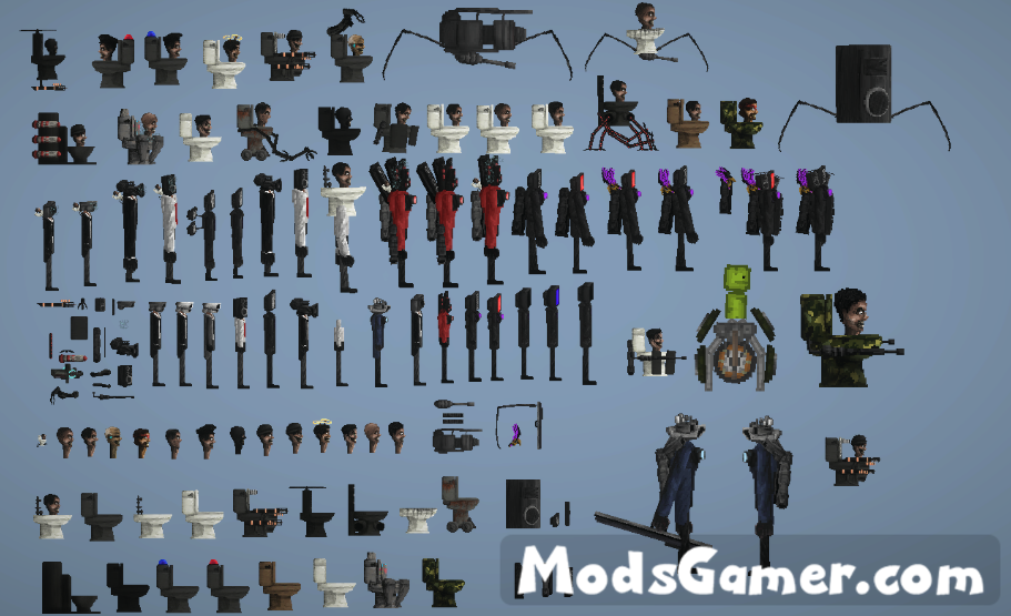 Skibidi Toilet Pack Mod By Axo - Mods for Melon Playground Sandbox PG