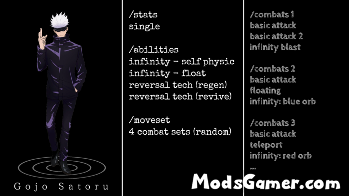 Jujutsu Kaisen Gojo Satoru Mod - Mods for Minecraft