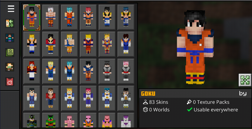 skin pack:DRAGON BALL - Mods for Minecraft