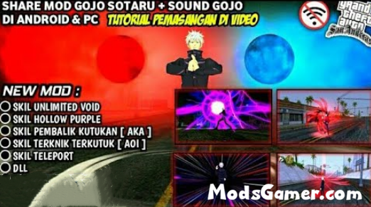 Satoru Gojo - Jujutsu Kaisen Mod - Mods for Grand Theft Auto: San ...